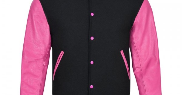 Black And Pink Varsity Jacket
